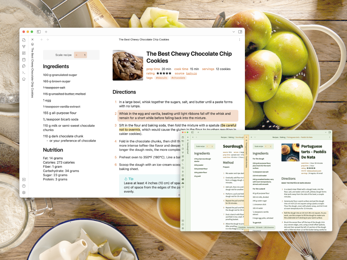 Features overview — Obsidian Recipe View documentation